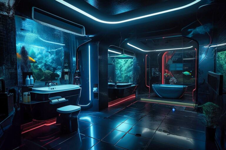 Cyberpunk Bathroom Designs