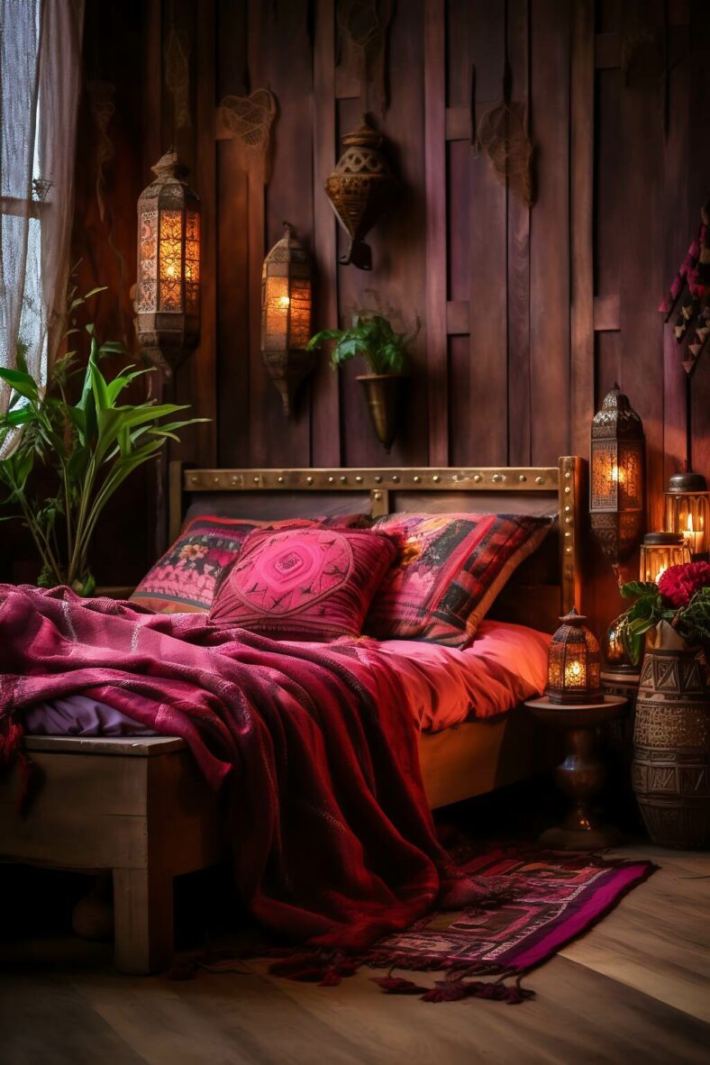 Mystical Retreats: Dark Boho Bedroom Design Ideas
